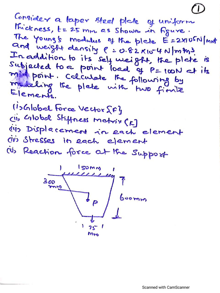 Problems Linear Elemnt - Tapered Bar | PDF