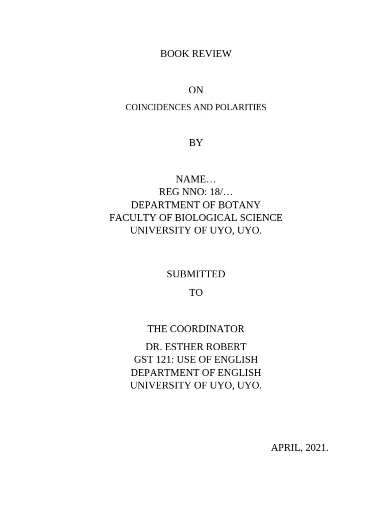 Book Review COINCIDENCES AND POLARITIES - 024240 | PDF