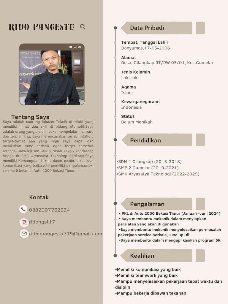 Rido Pangestu CV Lamaran Kerja - 20250212 - 161936 - 0000 | PDF