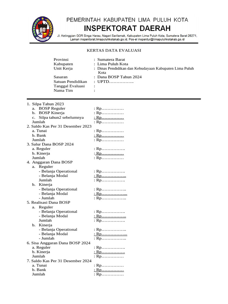 Kertas Data Evaluasi | PDF