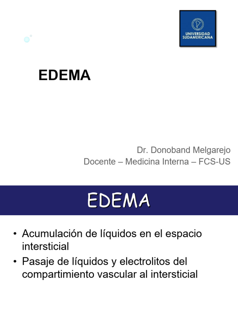 Causas y Evaluación del Edema Médico | PDF | Edema | Especialidades Medicas