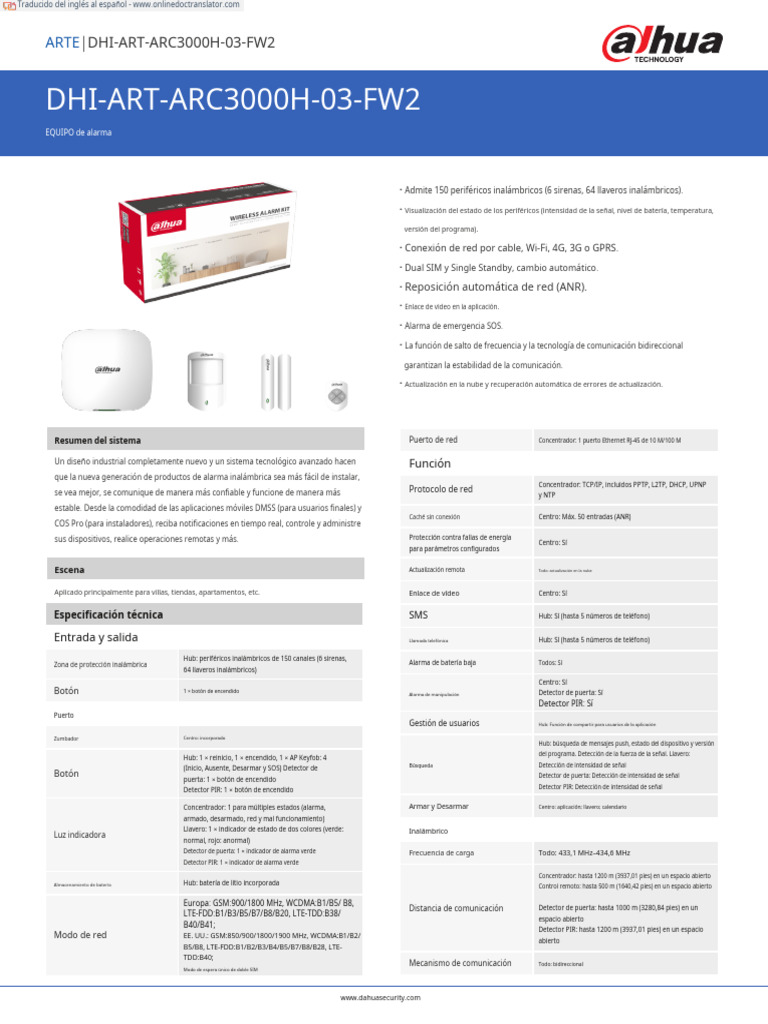 ART ARC3000H 03 FW2 Ficha Tecnica Español | PDF | Red de computadoras ...