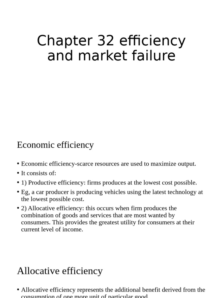 Economic Efficiency and Market Failure | PDF | Externality | Cost ...