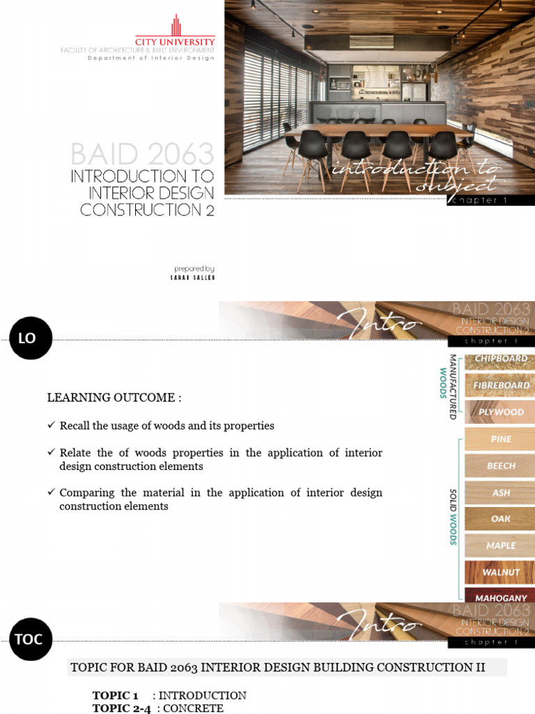 Introduction To Interior Design Construction | PDF | Plywood | Wood