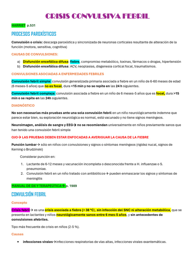 Crisis Convulsiva Febril | PDF | Epilepsia | Meningitis