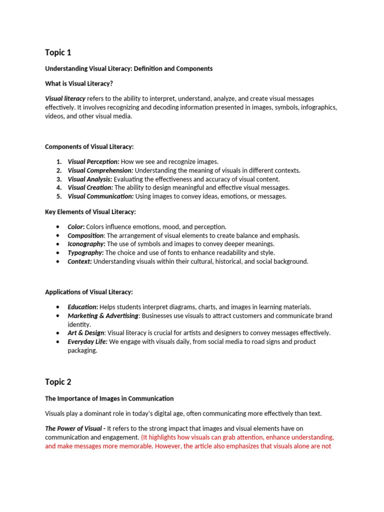 Visual Literacy Soft | PDF | Communication | Infographics