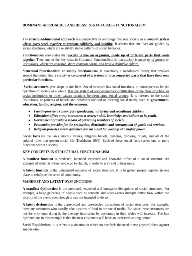 LESSON 4 The STRUCTURAL FUNCTIONALISM LESSON 4 | PDF | Social Structure ...