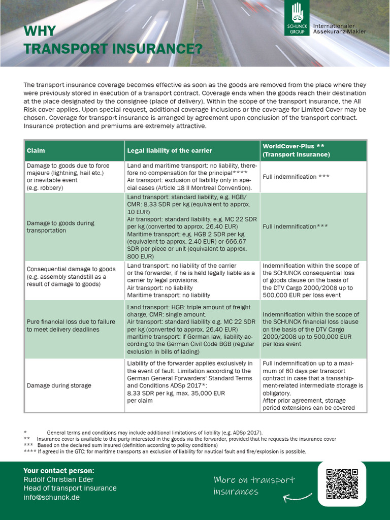 Overview of Transport Insurance Coverage | PDF | Insurance | Indemnity
