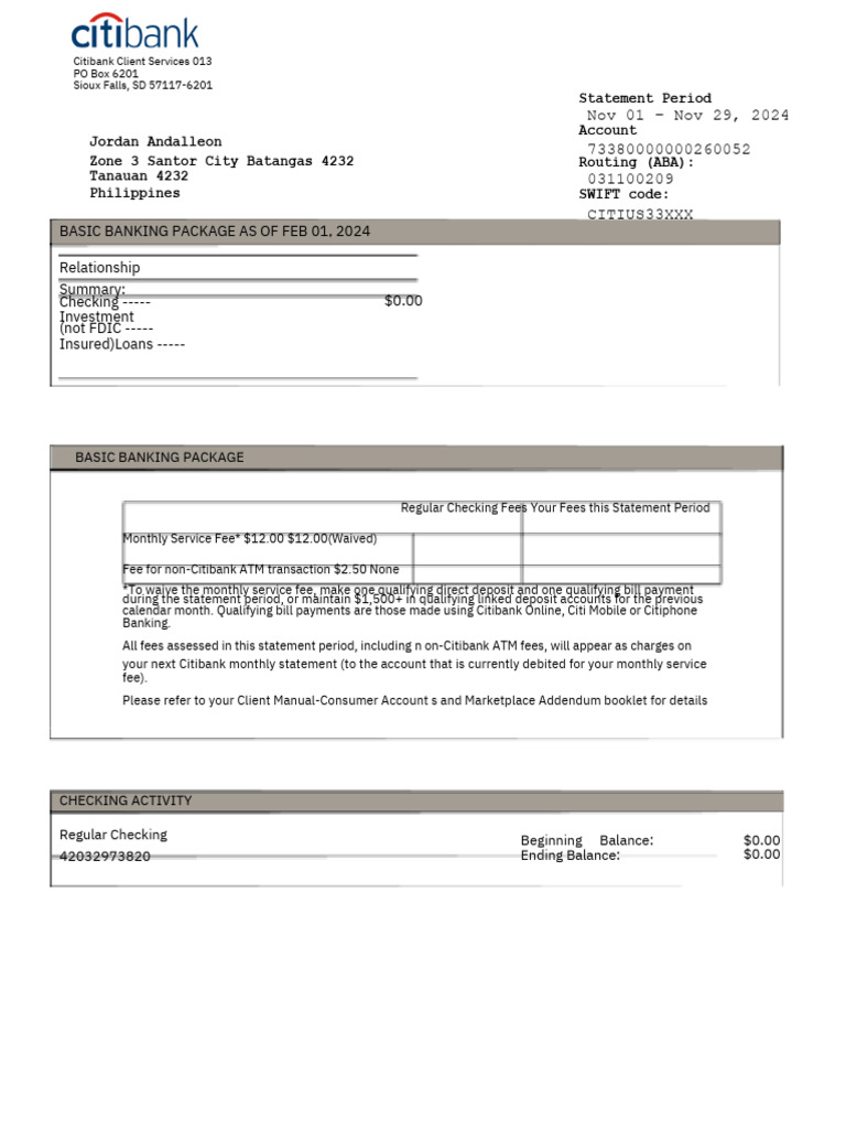 USA-Citibank - Jordan Andalleon | PDF | Citigroup | Banks