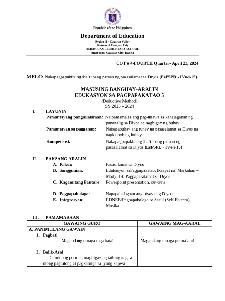 COT-4 DLP ESP Sheila | PDF