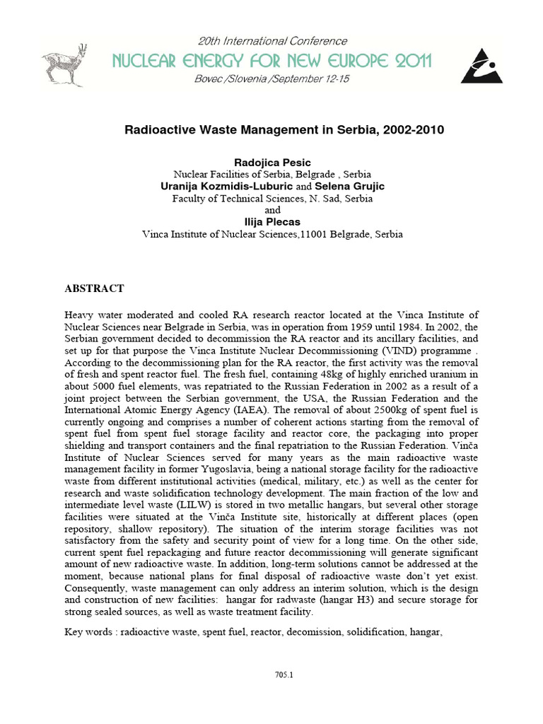 Serbia's Radioactive Waste Management 2002-2010 | PDF | Radioactive ...
