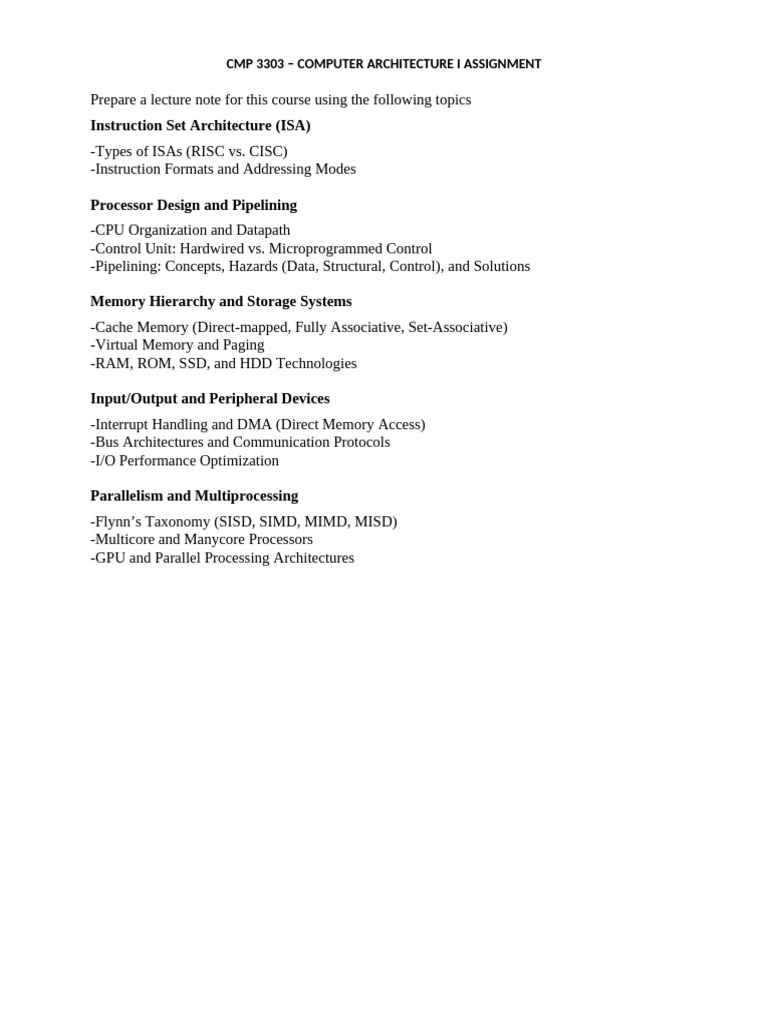 CMP 3303 Assignment | PDF