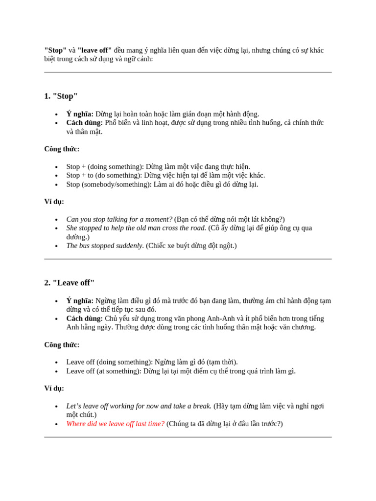 Stop Leaveoff | PDF