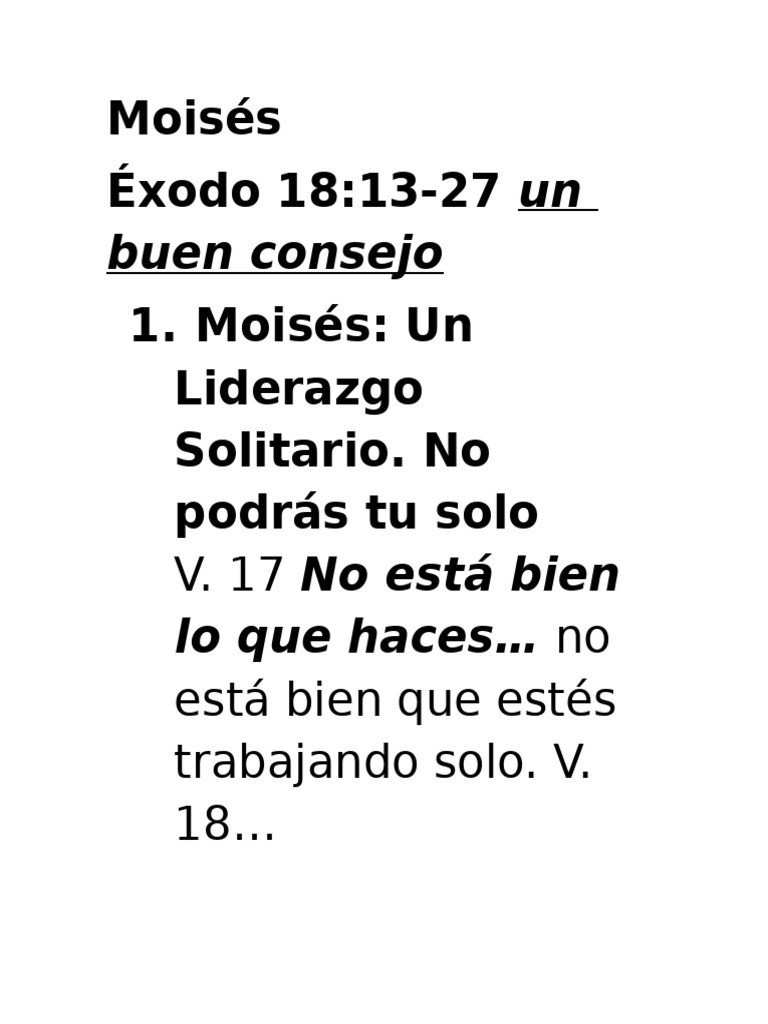 Moisés Jetro Éxodo 18 | PDF | Jesús | Dios