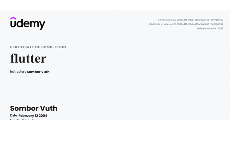 Udemy Certificate | PDF