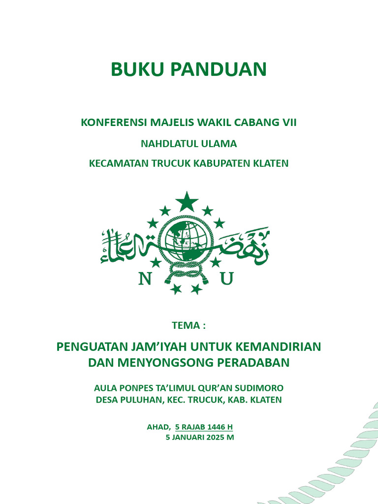Buku Panduan Konferensi MWC Nu Trucuk 2025 | PDF