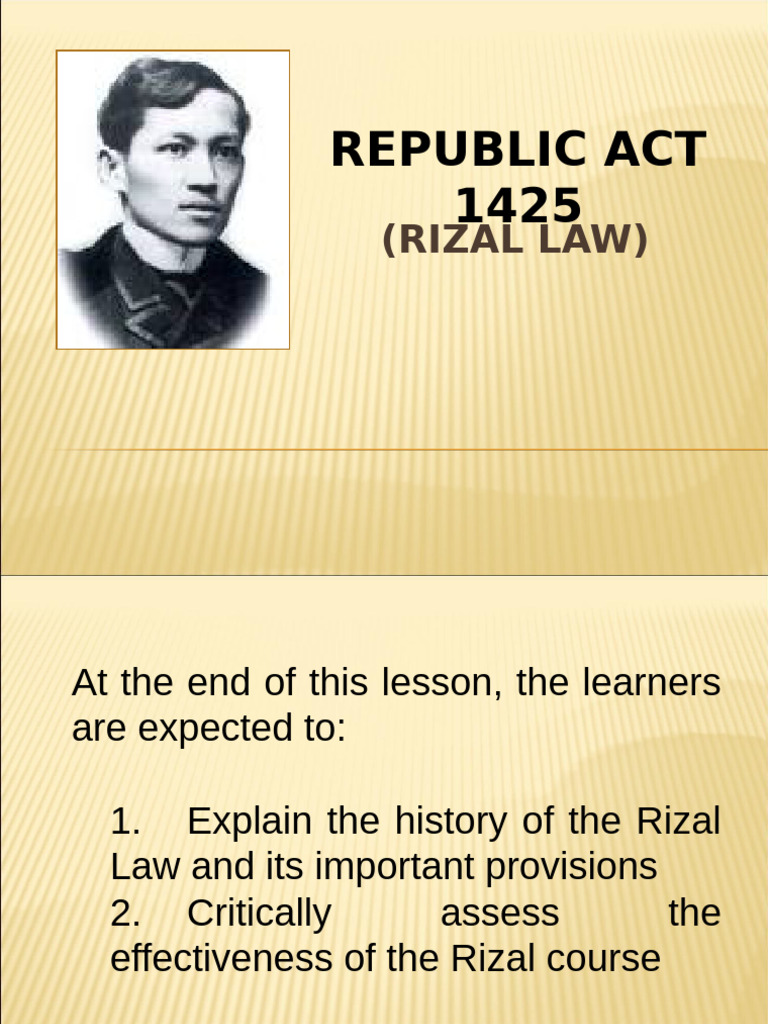 Topic 1 Rizal Law | PDF