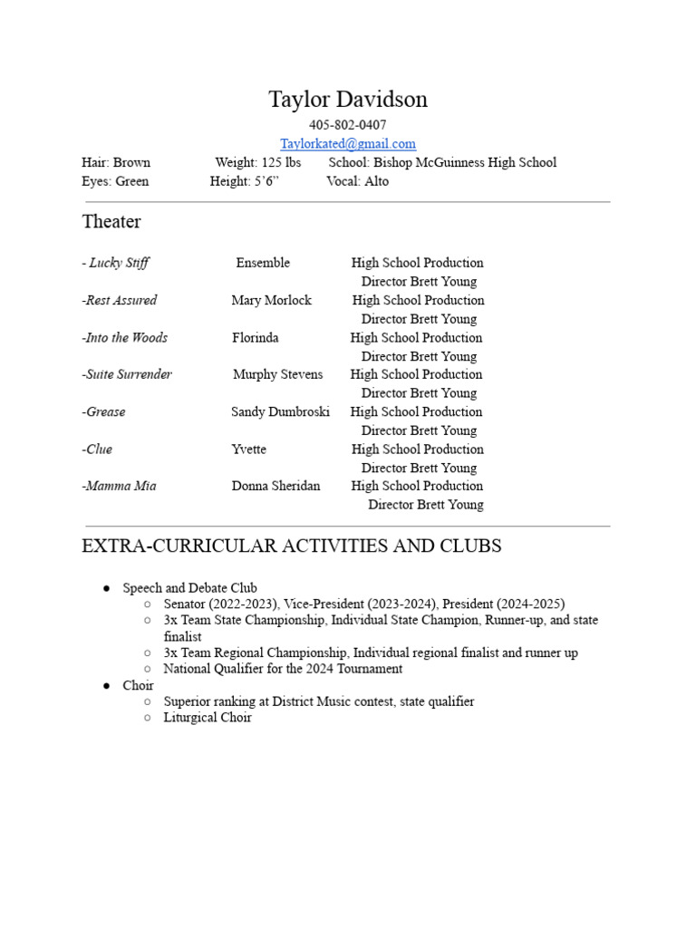 Performance Resume | PDF