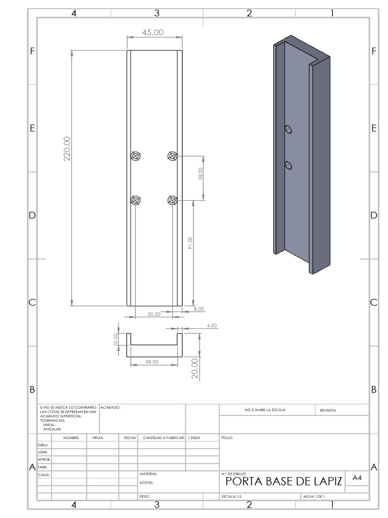 Porta Base de Lapiz | PDF