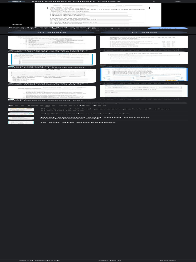 1st 2nd 3rd Person Worksheets - Google Search | PDF