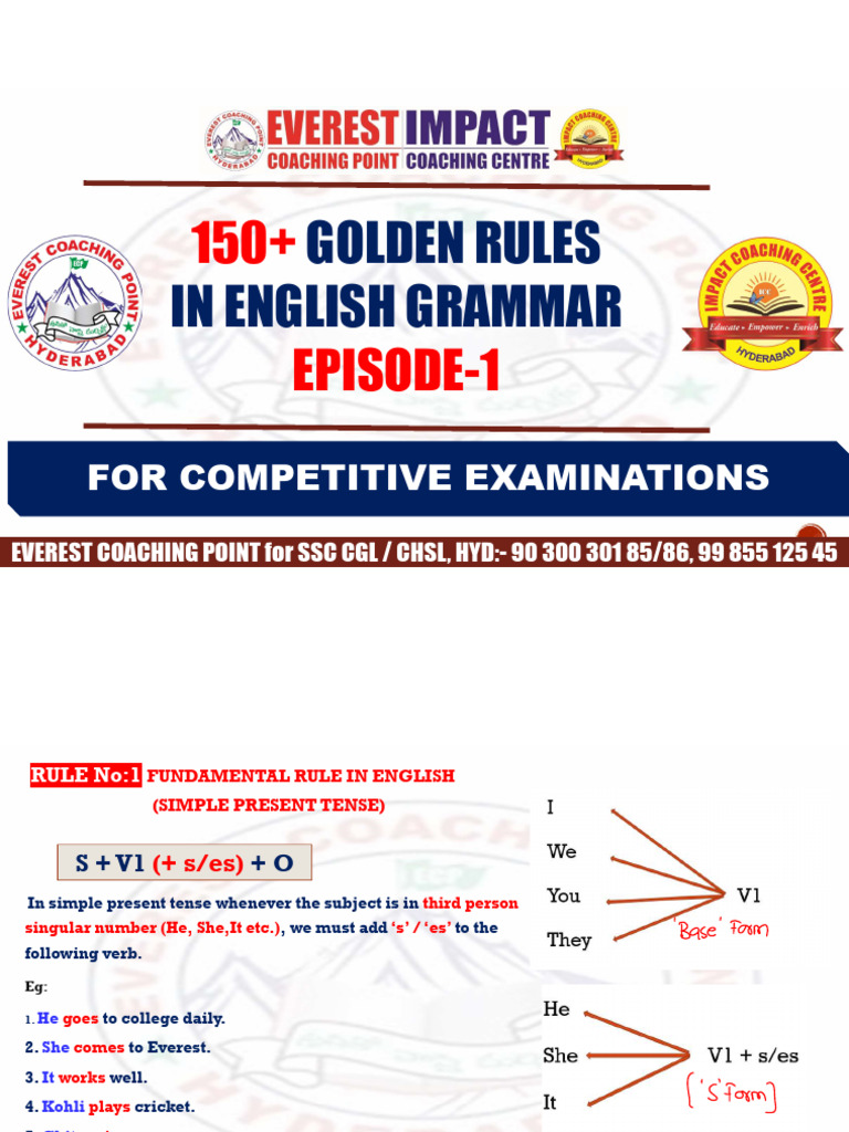 golden rules part 1 | PDF | Grammar | Linguistic Morphology
