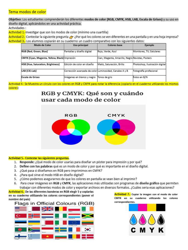 Imágenes en RGB y Modos de Color | PDF | Color | Modelo de color Rgb
