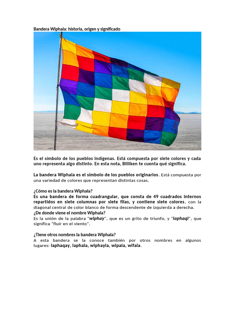 Significado y origen de la Wiphala | PDF