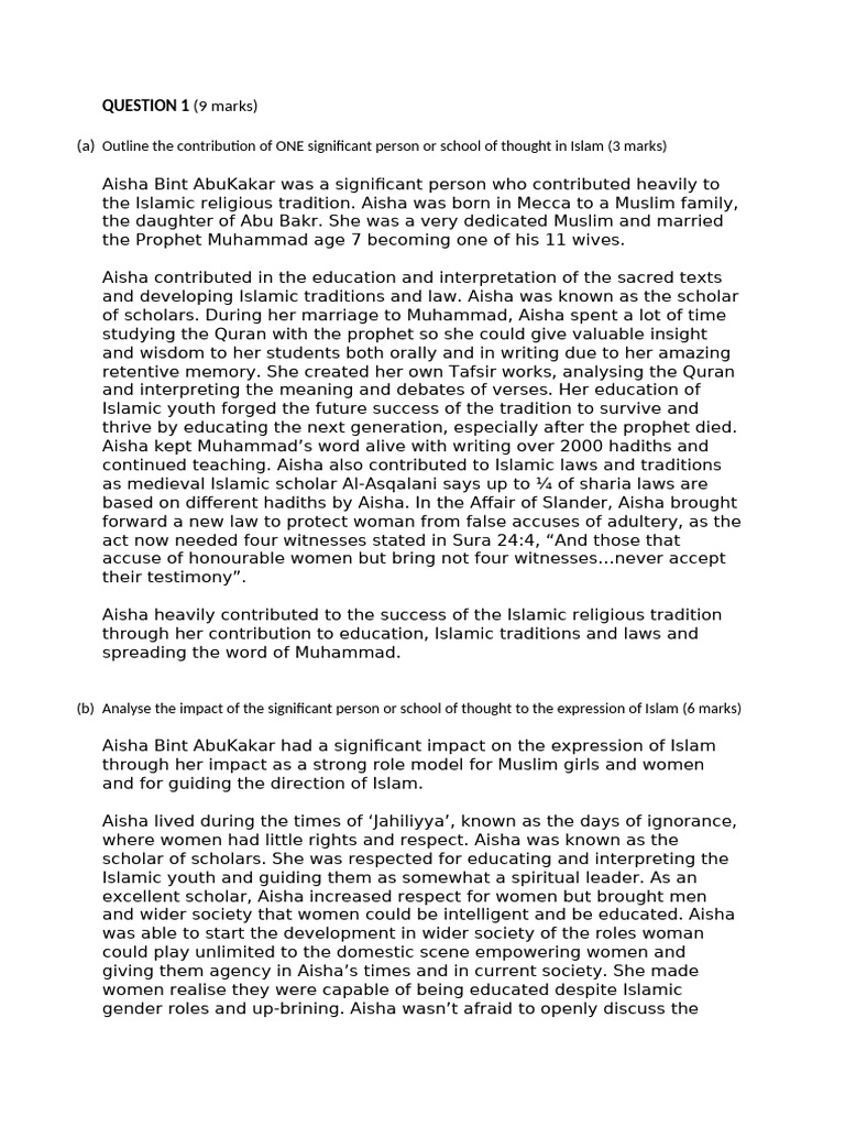 1 Aisha | PDF | Muhammad | Hadith