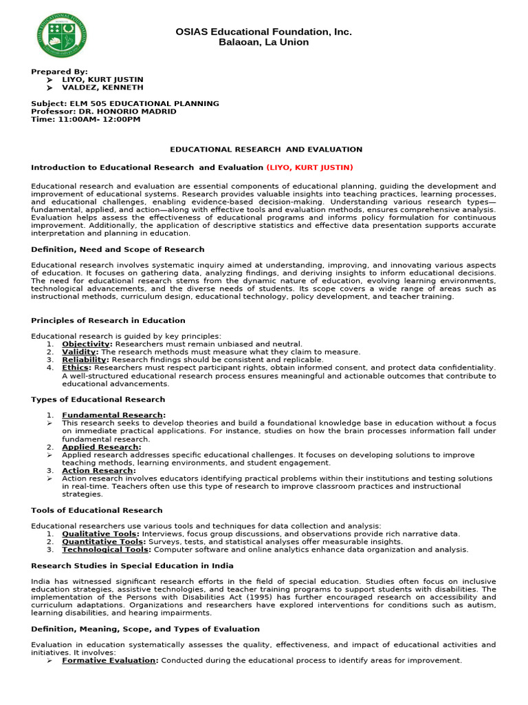 Educational Research and Evaluation | PDF | Educational Assessment ...