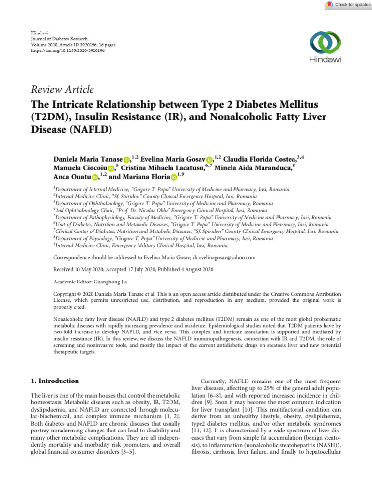 Journal of Diabetes Research - 2020 - Tanase - The Intricate ...