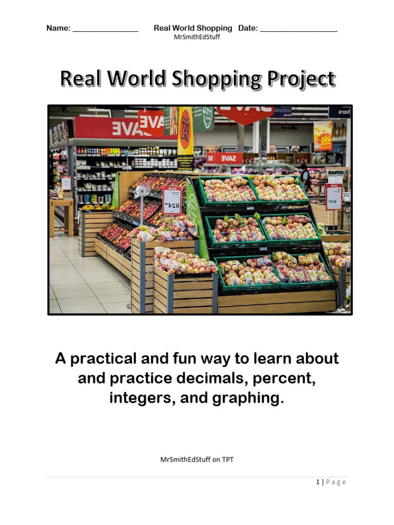 Real World Shopping Math Project | PDF | Multiplication | Interest