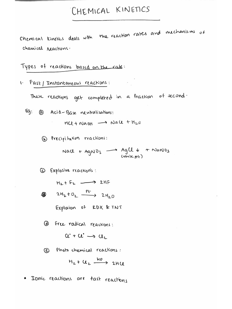 Chemical Kinetics | PDF