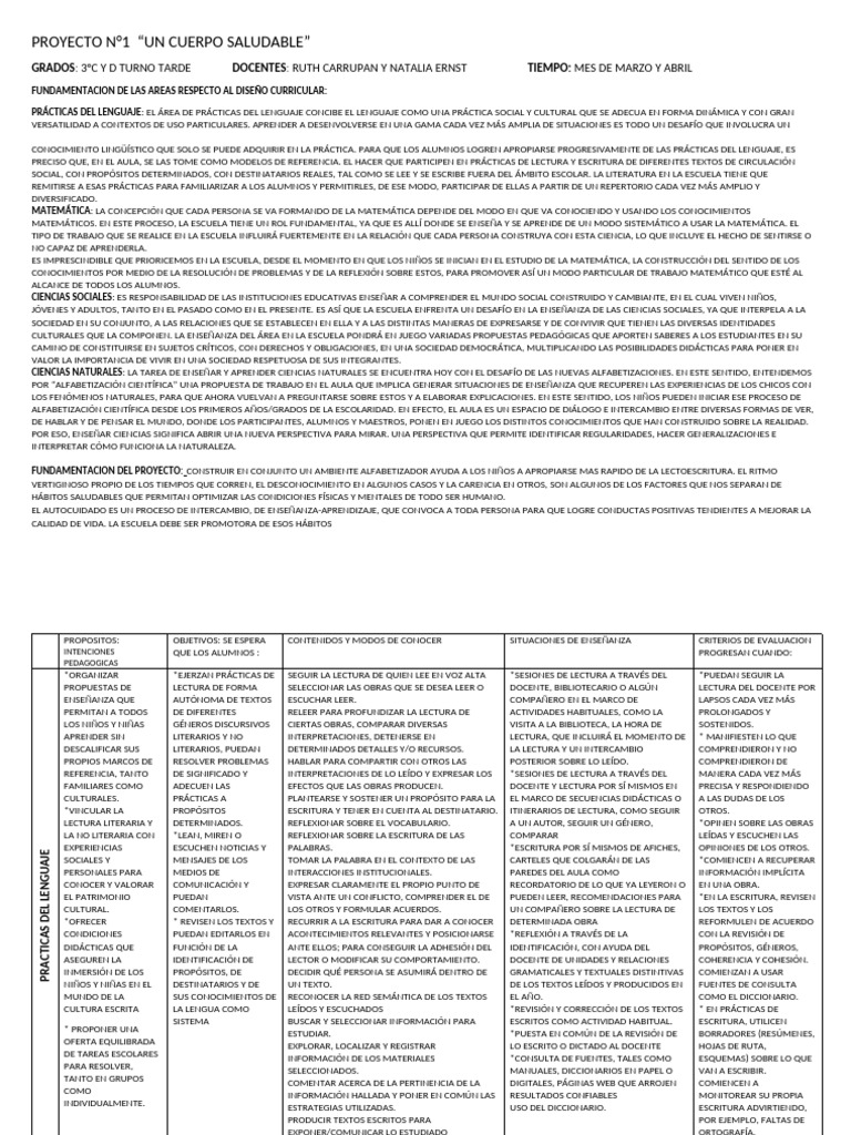 Proyecto 1 3 C y D 2023 Ruth | PDF | Enseñando | Escuelas