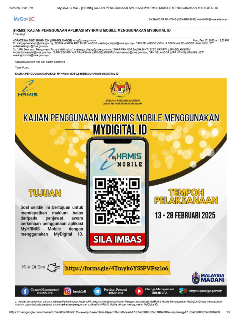 HRMIS_KAJIAN_PENGGUNAAN_APLIKASI_MYHRMIS_MOBILE_MENGGUNAKAN_MYDIGITAL | PDF