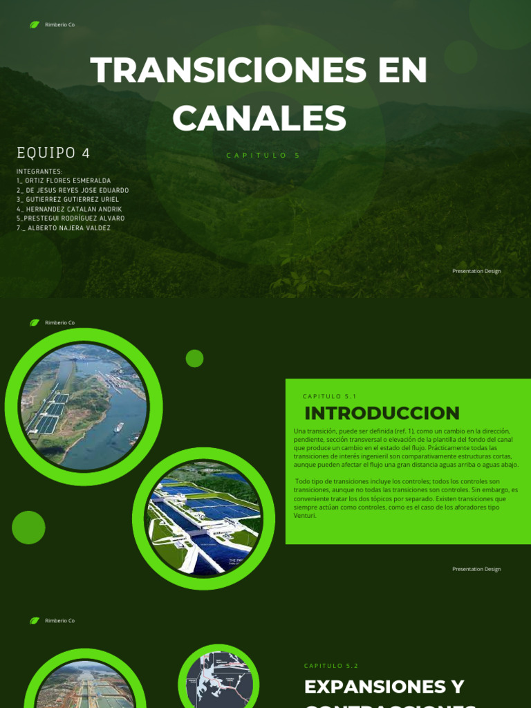 Transiciones en Canales | PDF | Ecuaciones | Flujo