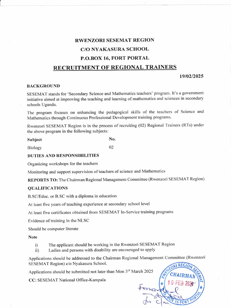 Sesemat Advert 2025 - 0001 | PDF