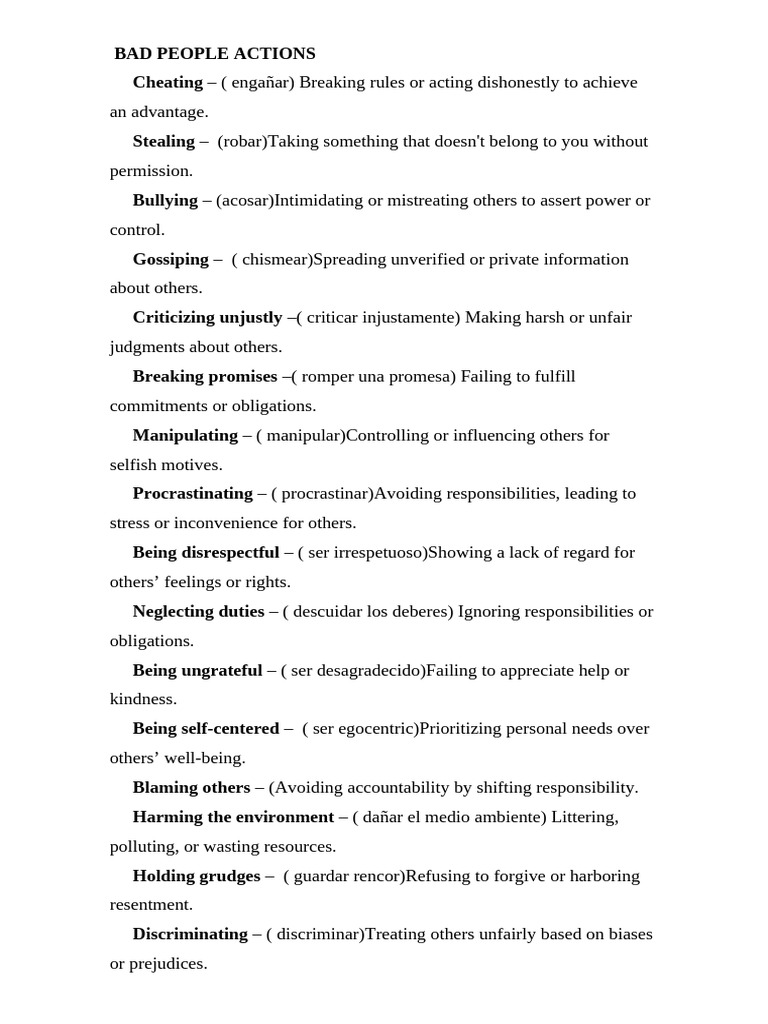 People Actions | PDF | Social Psychology | Psychological Concepts