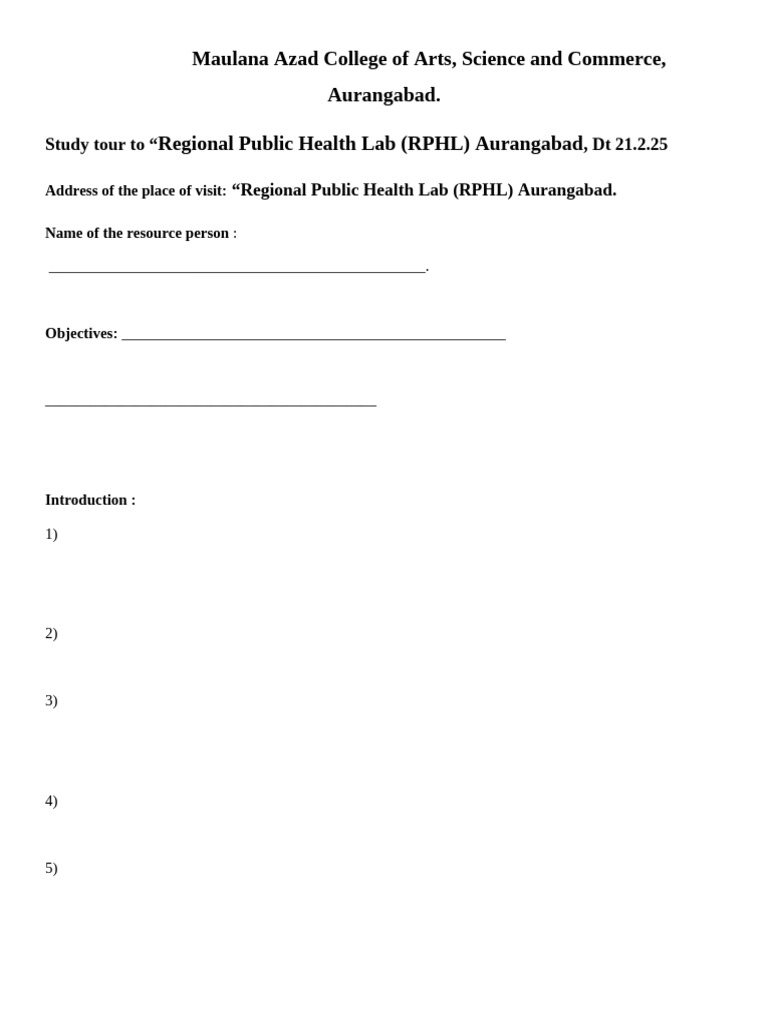 Study Tour Certificate and Proforma Study Tour | PDF