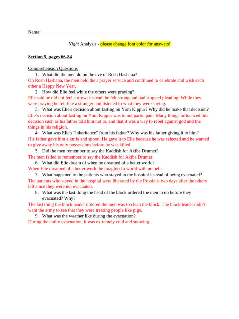 Night Analysis Ch. 5 | PDF