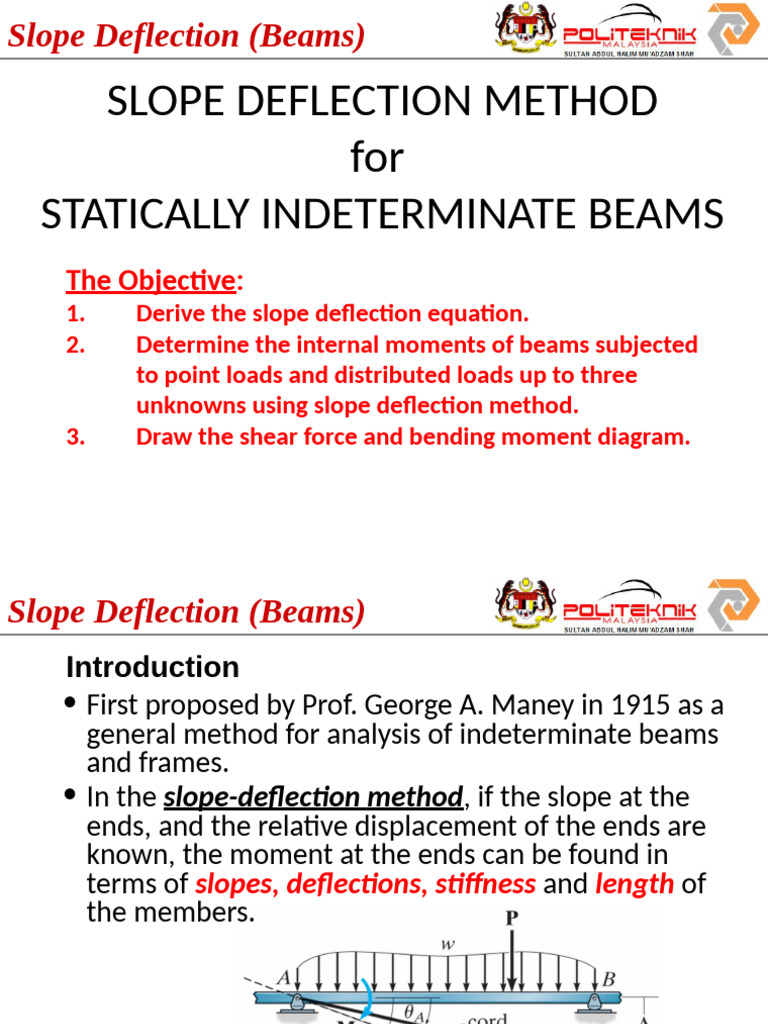 Slope Deflection (Beams) | PDF | Beam (Structure) | Bending