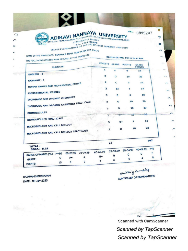 Satya Degree Marks Memos | PDF