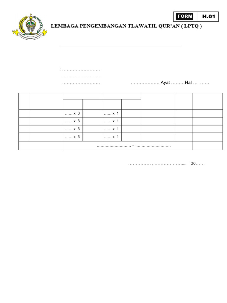 BLANGKO TILAWAH | PDF