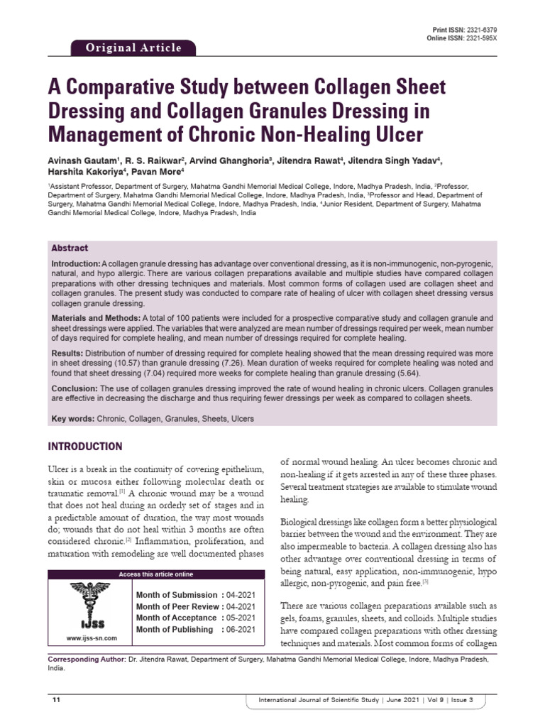 Collagen Sheet Vs Granules | PDF | Wound | Wound Healing