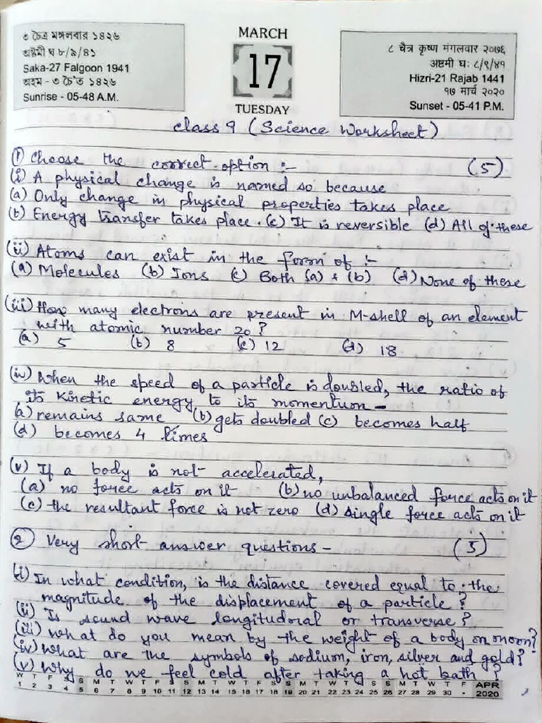 Class 9 Worksheet - 26-1-25 by Asr | PDF