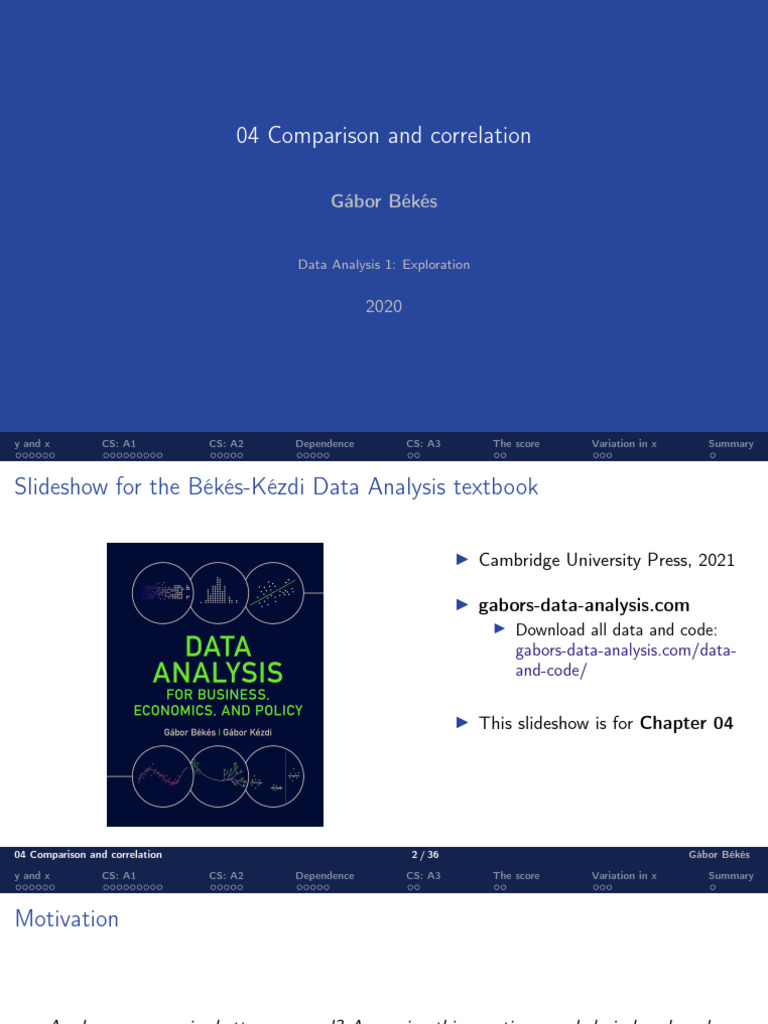 Ch04-Bekes Kezdi Data Analysis Slides v2 | PDF | Scatter Plot | Mean
