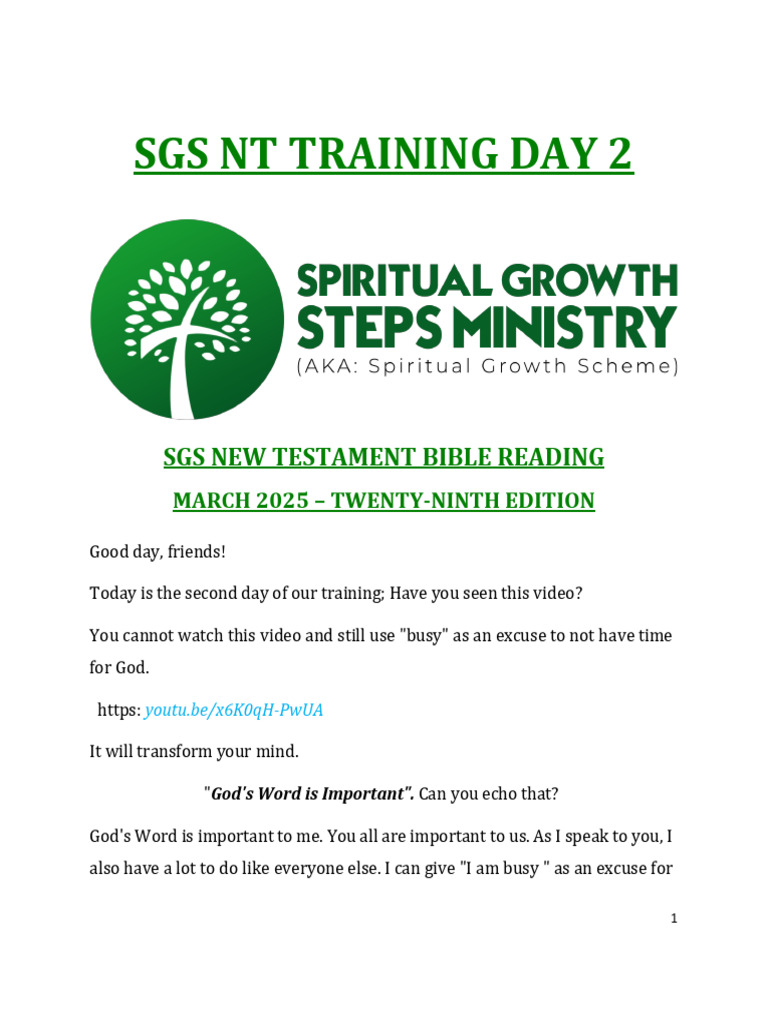 Day 2 - NT - Basic Bible Reading Wisdom - March 2025 | PDF | Bible | Prayer