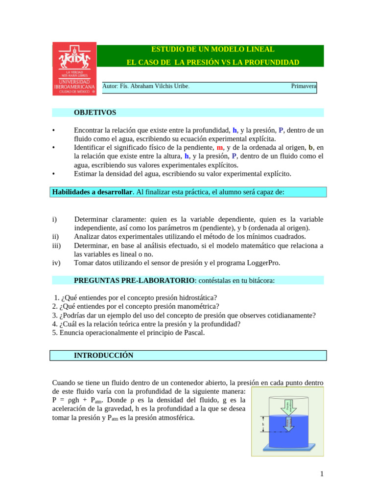 Presión Hidrostática | PDF | Presión | Pendiente