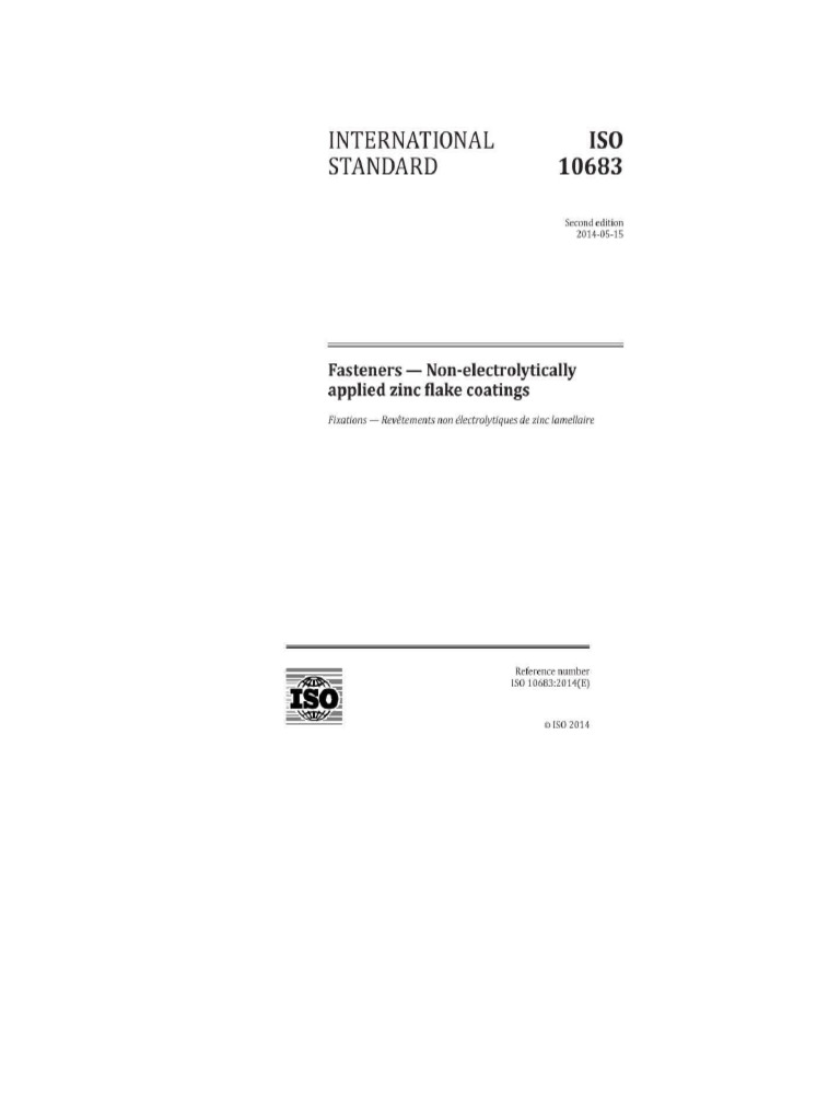 ISO-10683-2014紧固件-非电解锌片涂层 | PDF