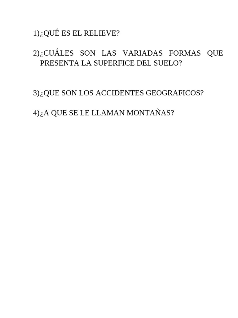 Qué Es El Relieve | PDF