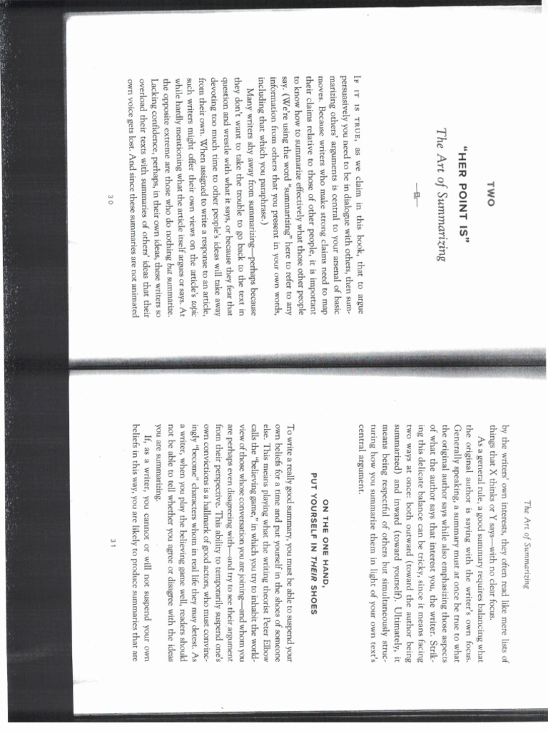 Graff and Birkenstein - Her Point Is | PDF